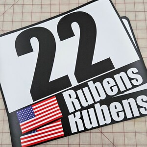 Autocross Numbers Set Track Day Custom Car Race Number, Name, Flag ...