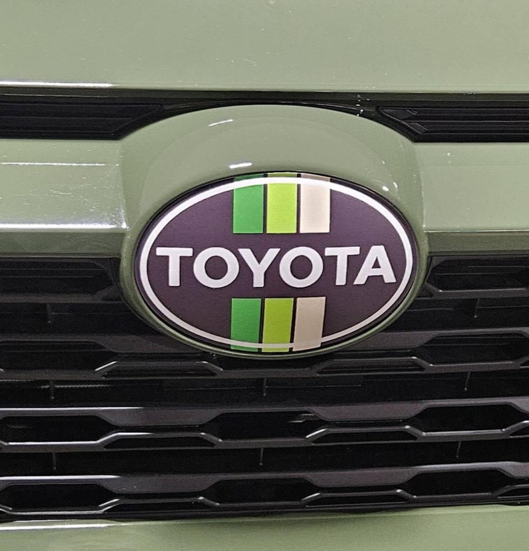 2016 - 2025 Toyota RAV4 Front Green Retro-stripes Vintage TRD Emblem ...
