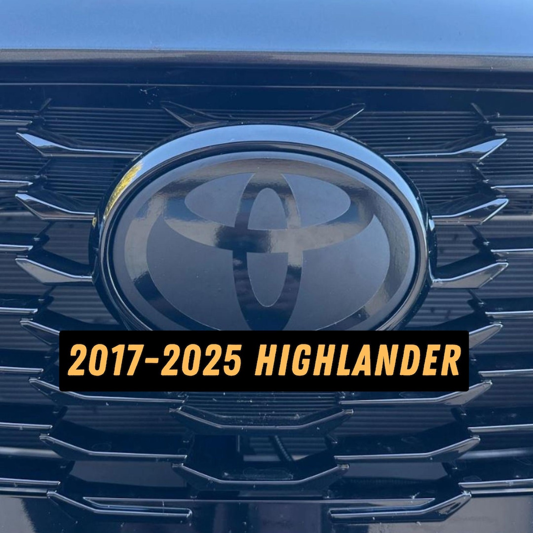 2017 - 2025 Toyota Highlander Front Stealth Emblem Vinyl Overlay Decal ...