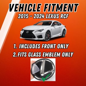 2015-2024 Lexus RCF Stealth Vinyl Decal Front Emblem Overlay Cover Wrap ...