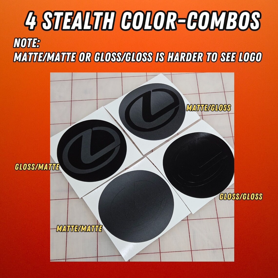 Lexus Logo Stealth Wheel Center Cap Emblem Overlay Sticker Decal Cover ...