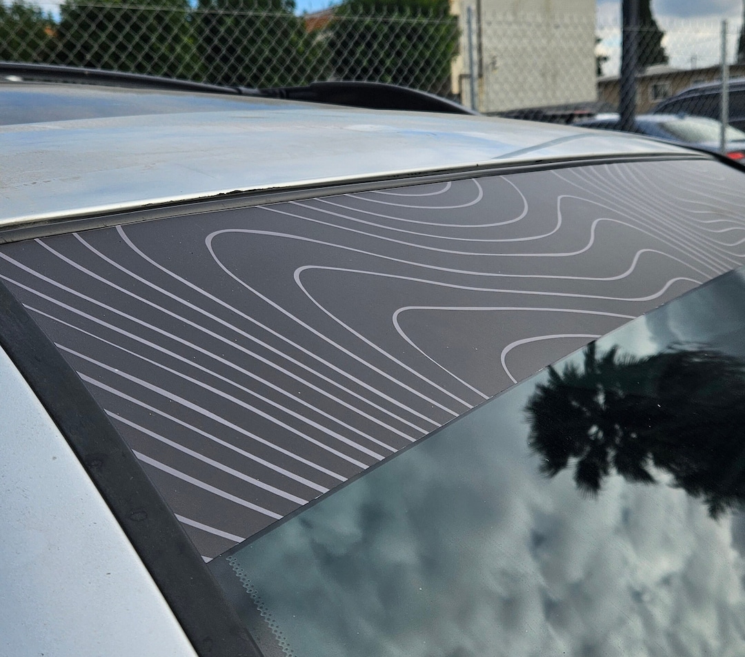 Topographic Window Shield Sun Strip Banner Printed Vinyl Sticker Cover ...