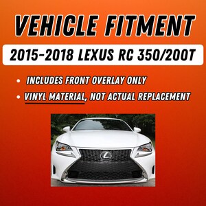 2015-2018 Lexus RC350 Stealth Vinyl Decal Emblem Overlay Cover Front ...