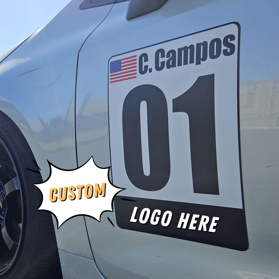 Track Racing Numbers Set Custom Name, Flag, Team | Vinyl Sticker or ...