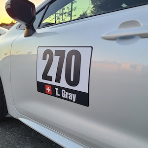 Autocross Numbers Set Track Day Custom Car Race Number, Name, Flag ...