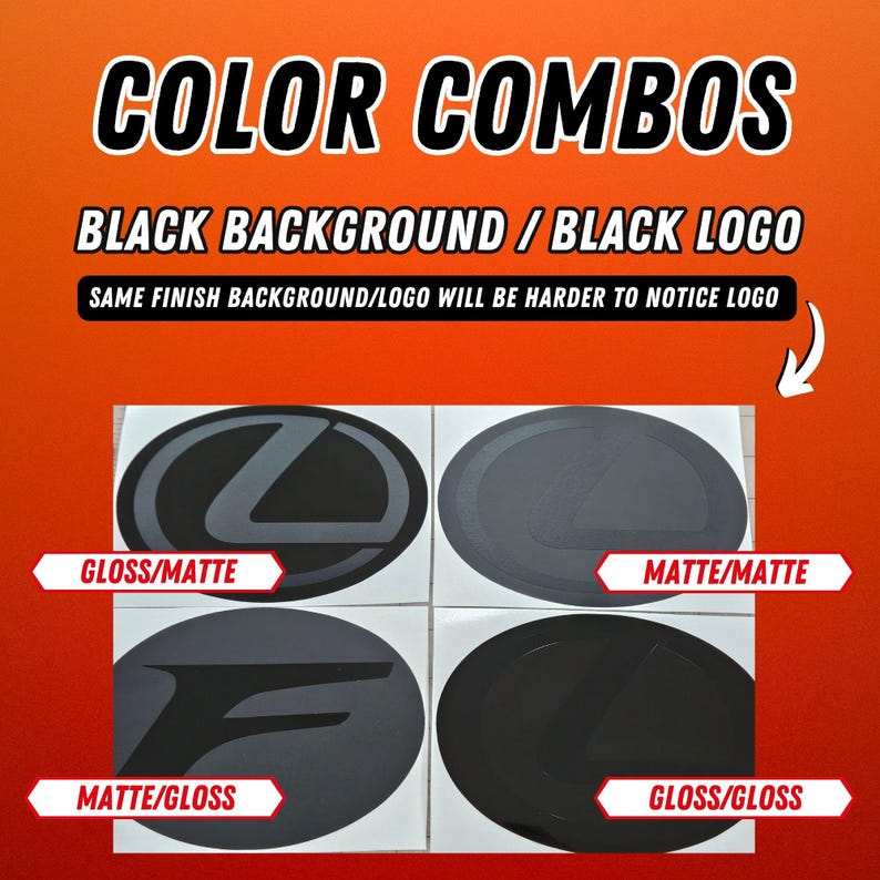 2015-2024 Lexus RCF Stealth Vinyl Decal Front Emblem Overlay Cover Wrap ...