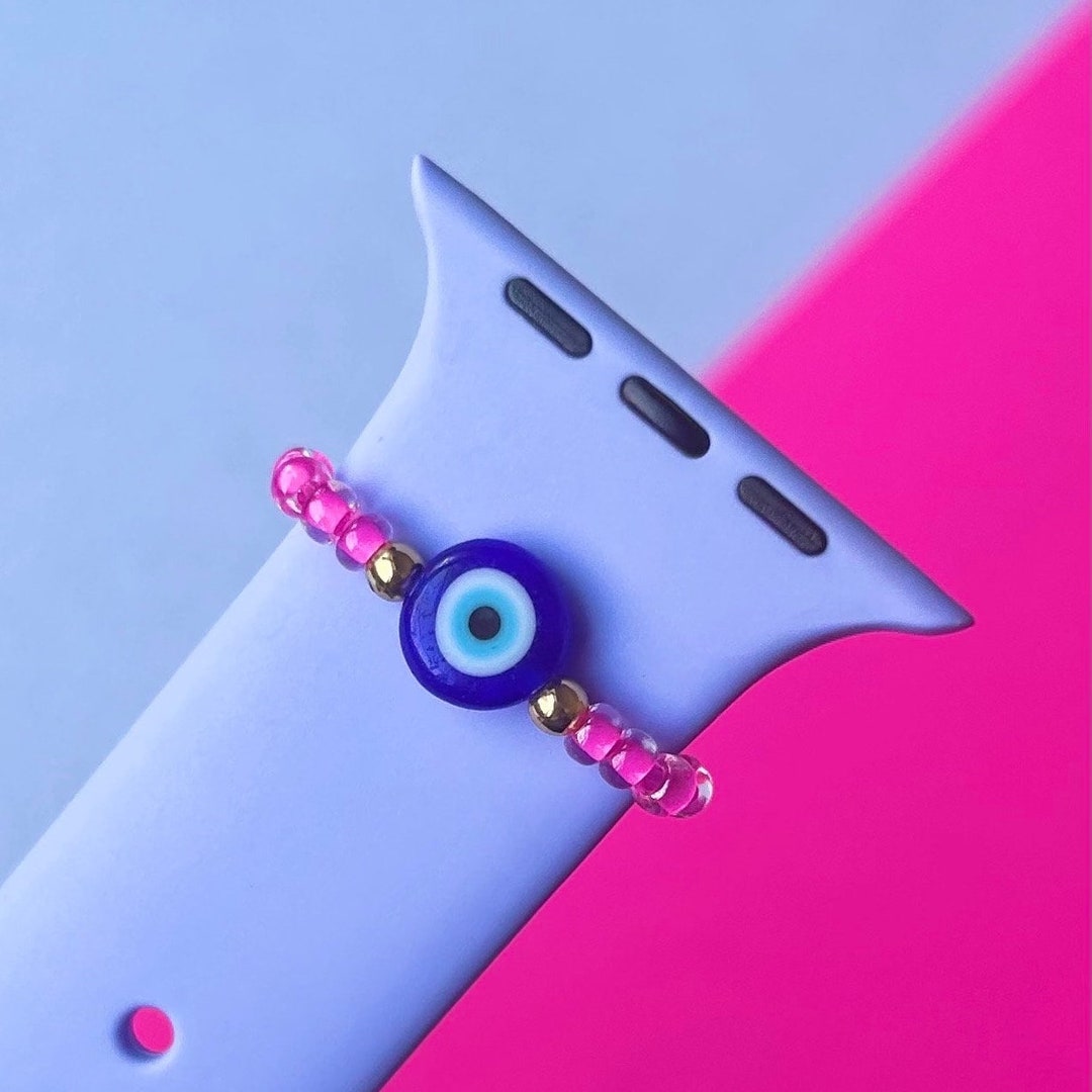 Hot Pink Evil Eye Watch Charm, Protection From Evil, Apple Watchband ...