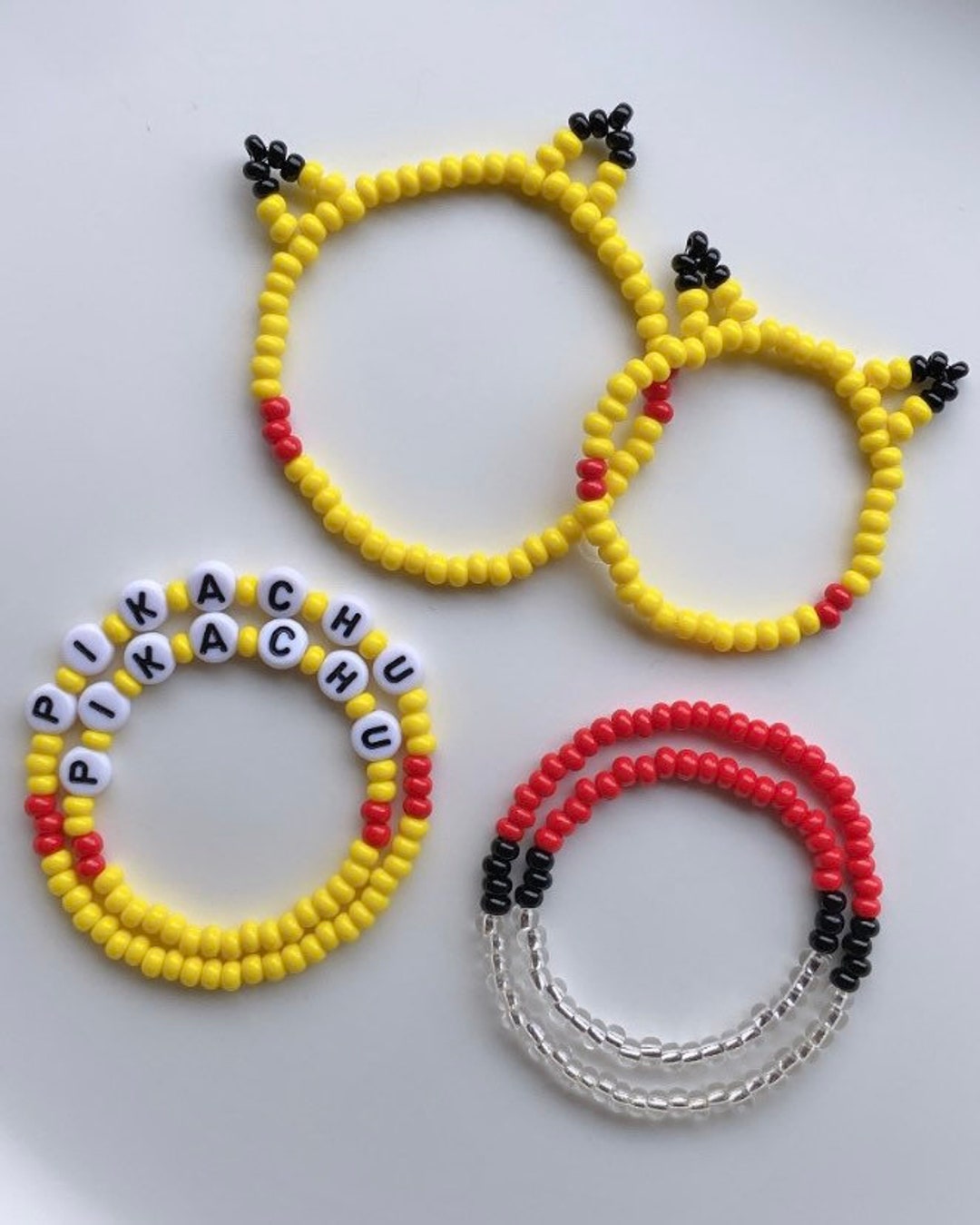2 SETS Pikachu Bracelet Pokémon Beaded Bracelet Pikachu - Etsy