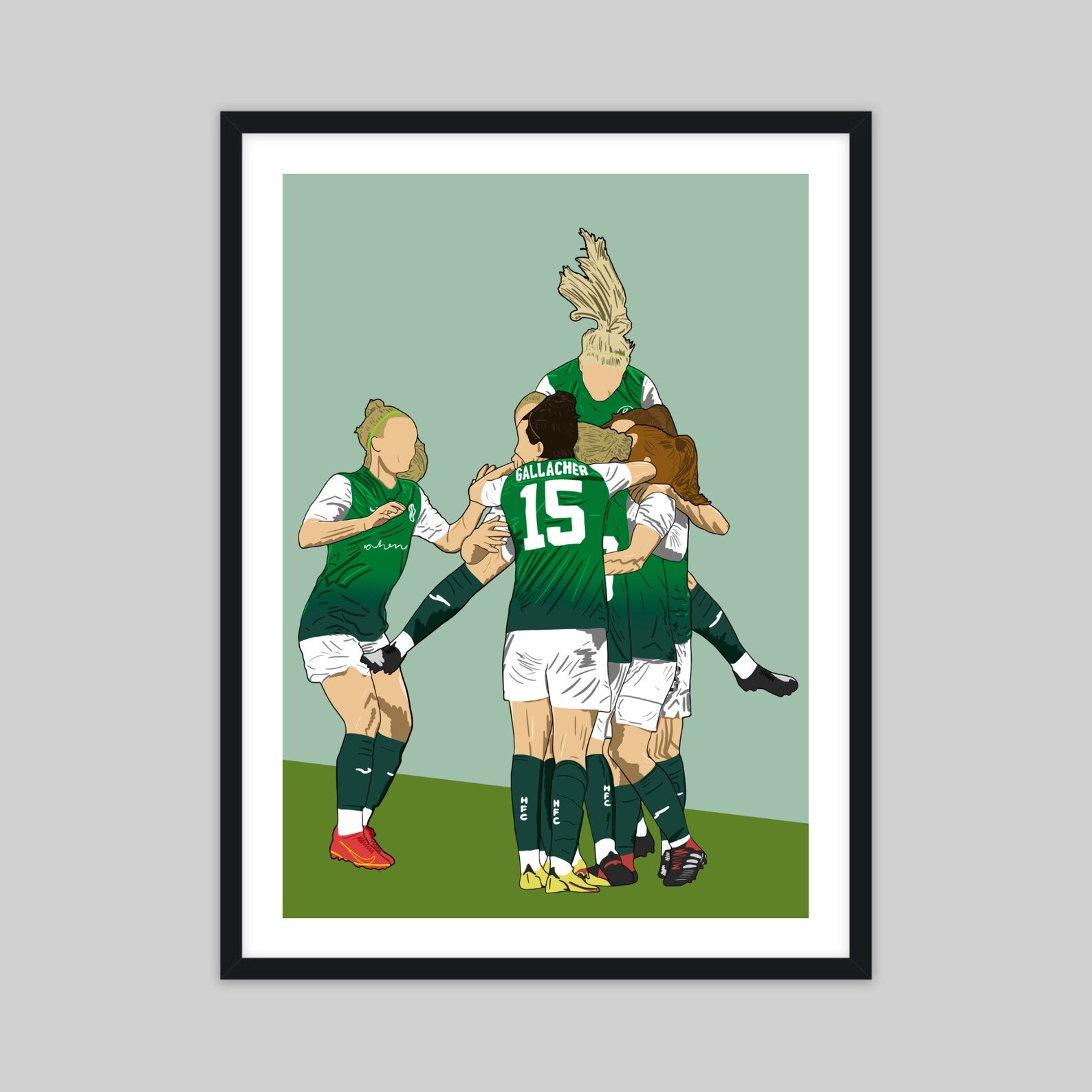 Hibernian Football Art Print Hibernian Women 3-0 Hearts - Etsy UK