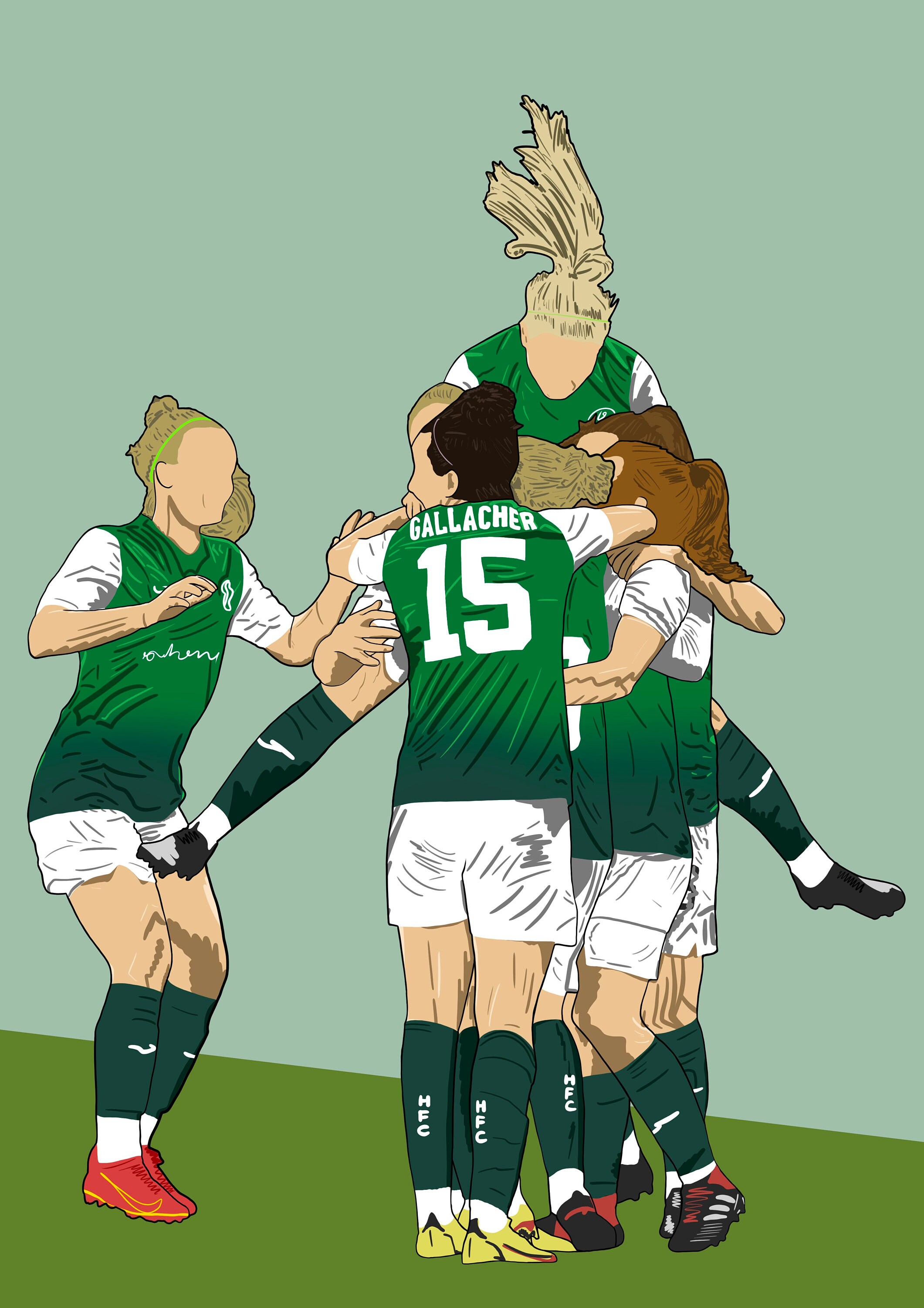Hibernian Football Art Print Hibernian Women 3-0 Hearts - Etsy UK