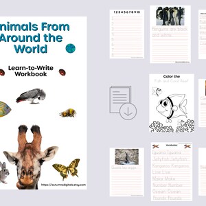 Animals From Around the World | Learn-to-write Workbook | Digital ...