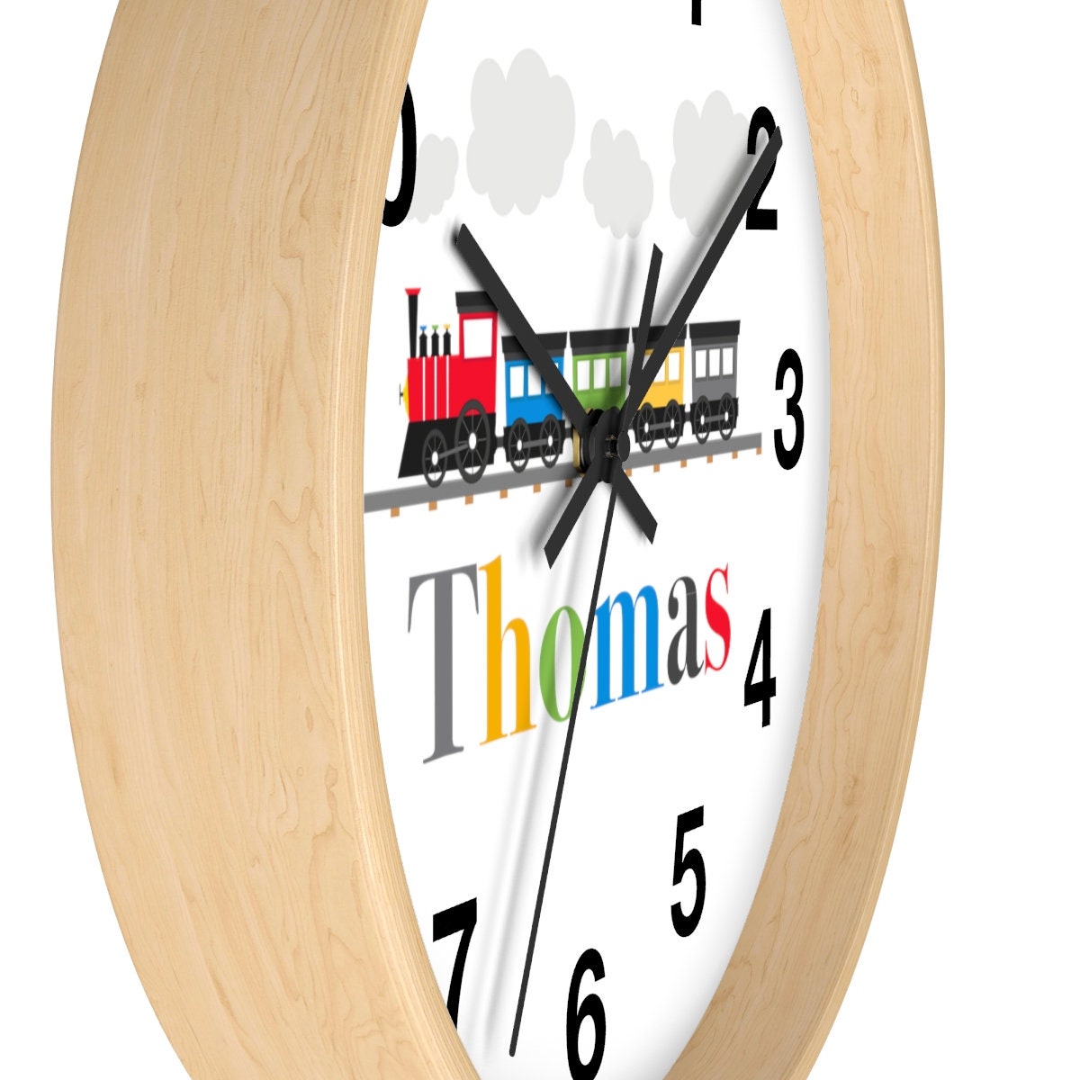 Custom Steam Train Wall Clock, Decorative Nursery Clock Kids Clock Wall ...