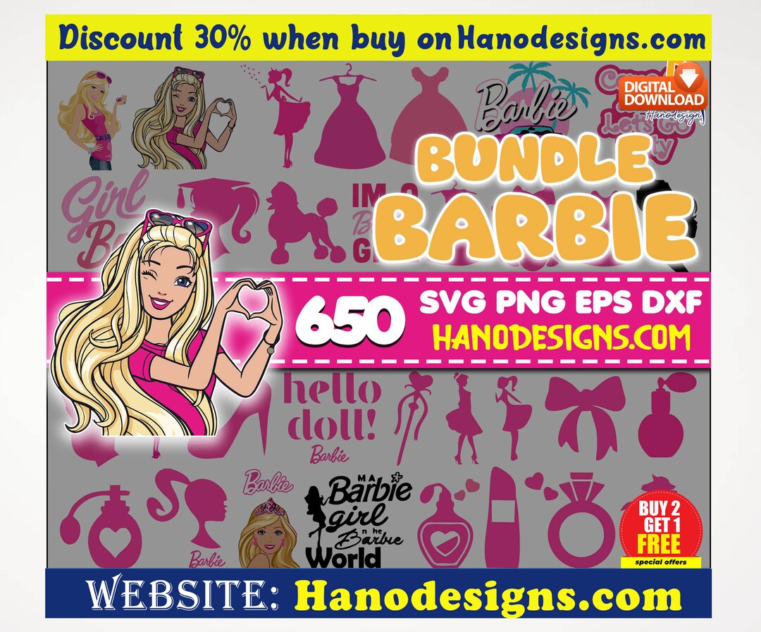 New Mega Barbi Svg Bundle barbi Doll Layered Svg Files - Etsy