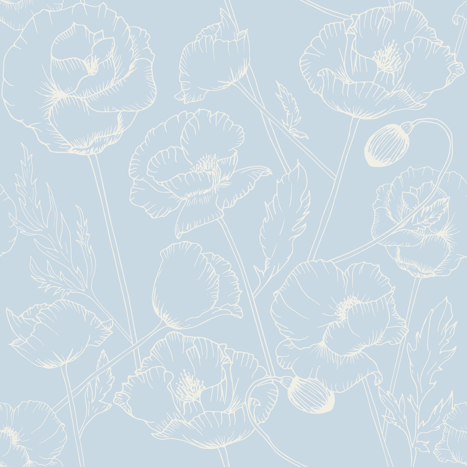 Poppy Floral Botanical Wallpaper Luxury Self-adhesive Fabric - Etsy