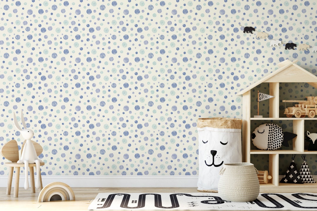 Polka Dot Pattern Wallpaper - Blue Green Bubbles Wallpaper for Kid's ...