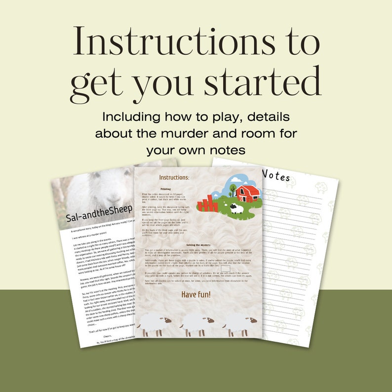 Printable Murder Mystery - Bleating Murder - Cozy Crime - Instant ...