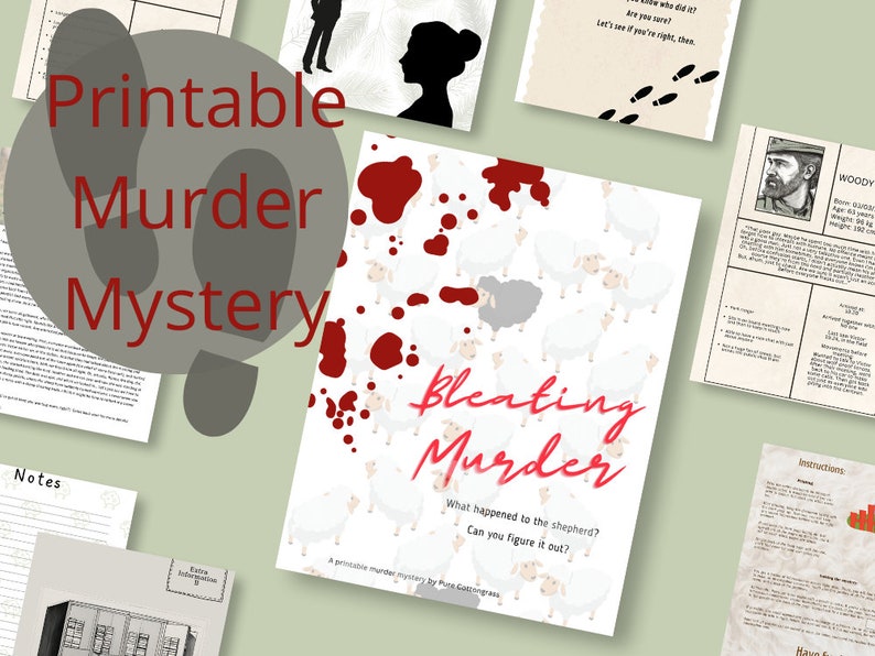 Printable Murder Mystery - Bleating Murder - Cozy Crime - Instant ...