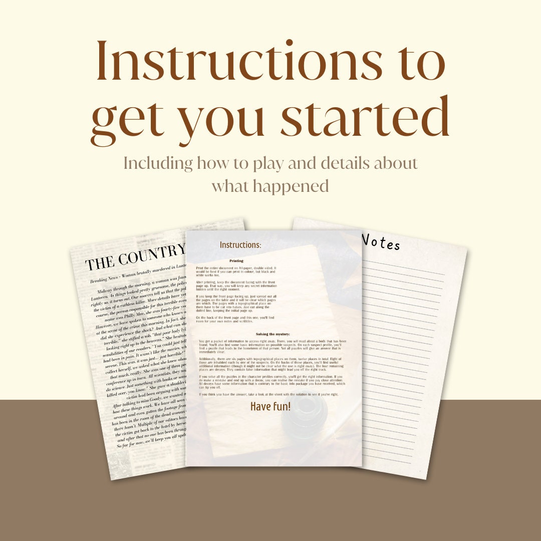 The Killer's Tale - Printable Murder Mystery Game - Cozy Crime ...