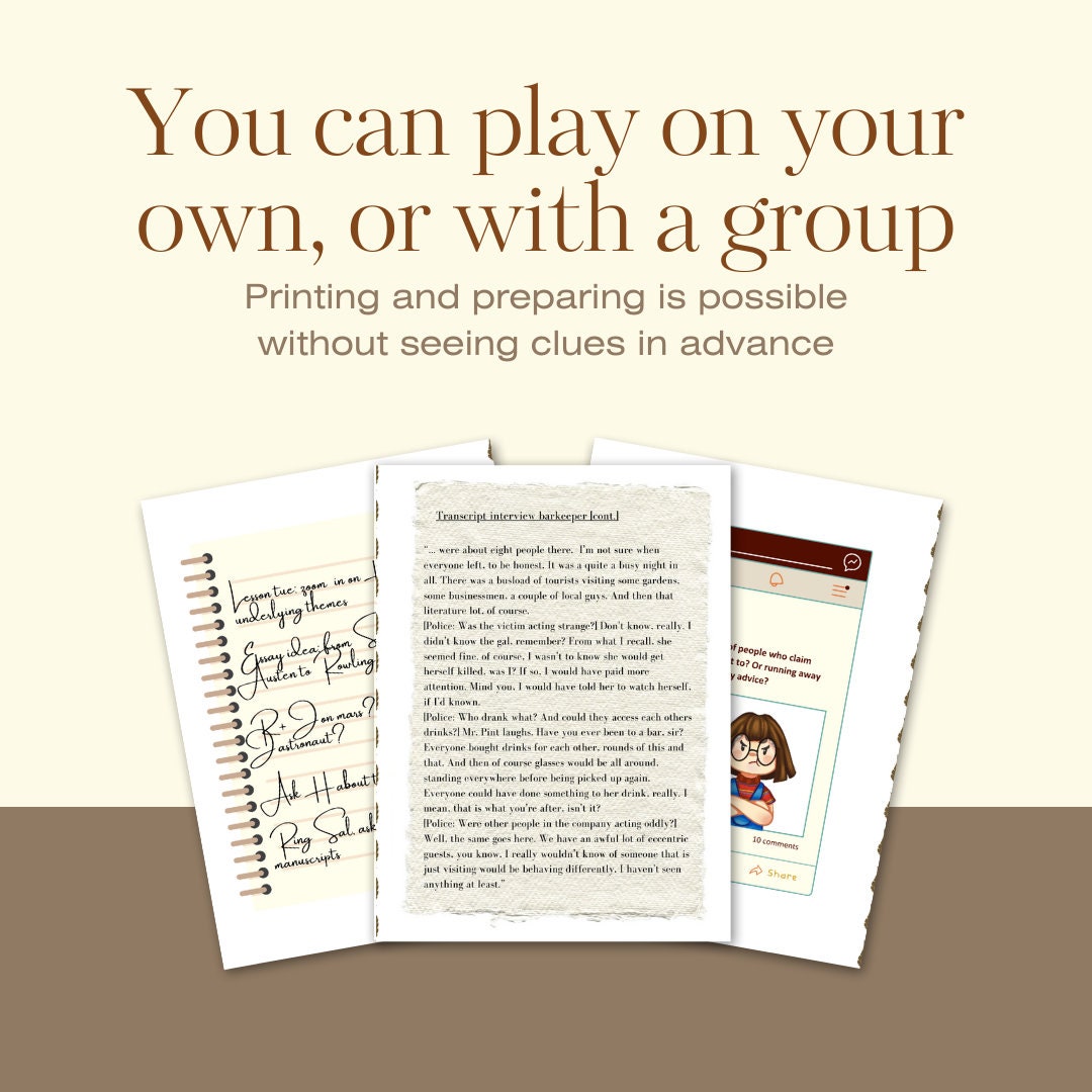 The Killer's Tale - Printable Murder Mystery Game - Cozy Crime ...