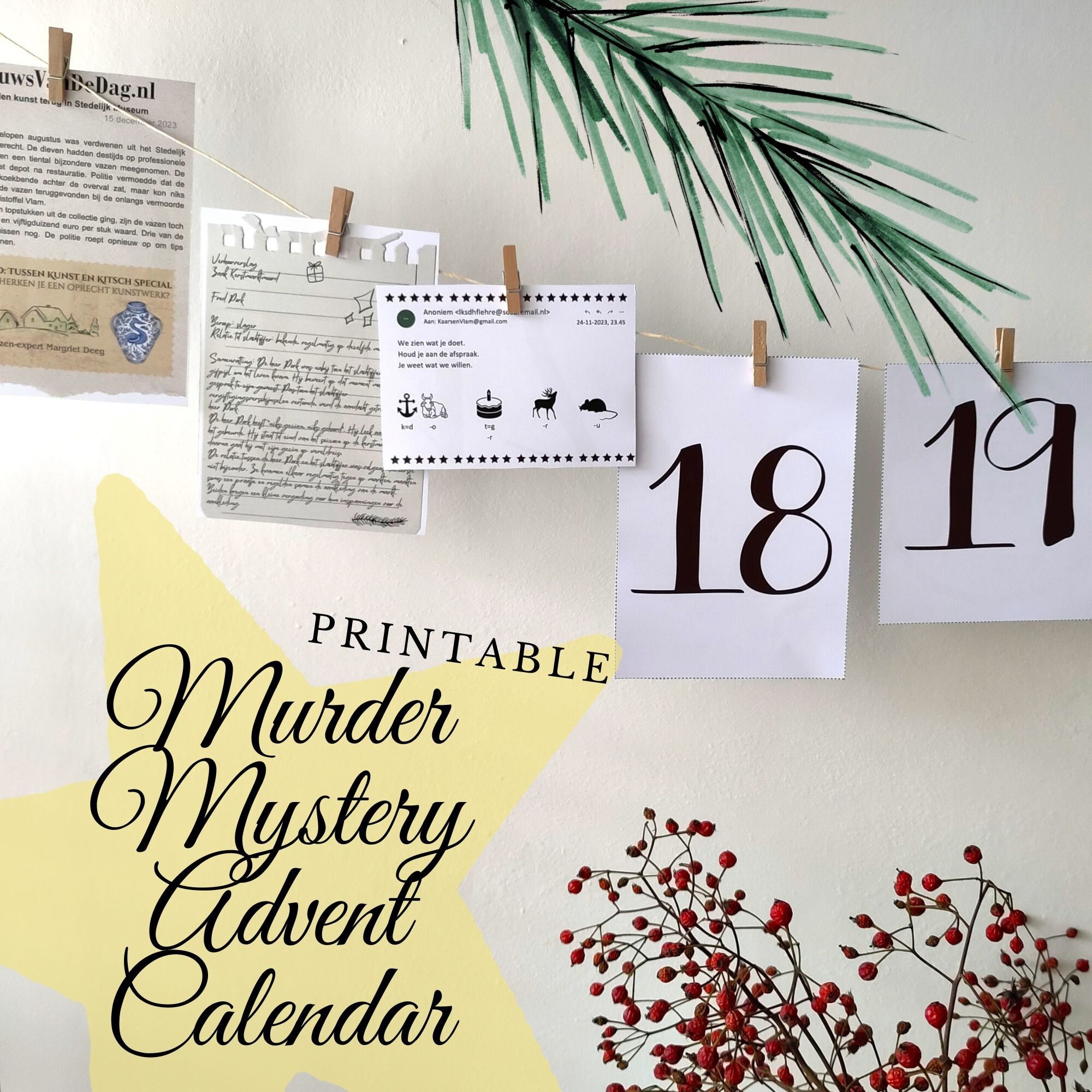 Printable Detective Advent Calendar Murder at the Christmas Fair - Etsy
