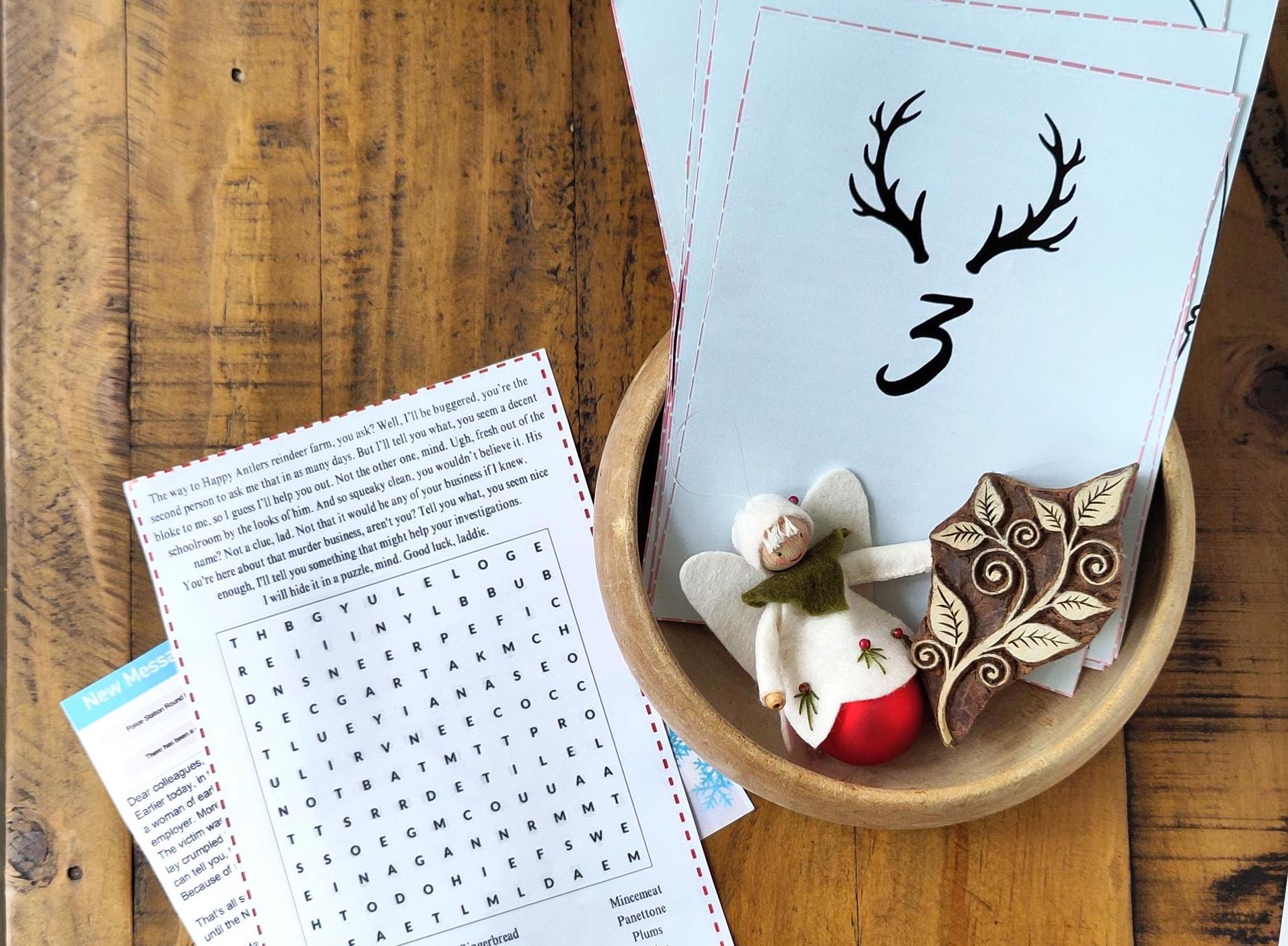 Printable Detective Advent Calendar - Bloody Antlers - Etsy
