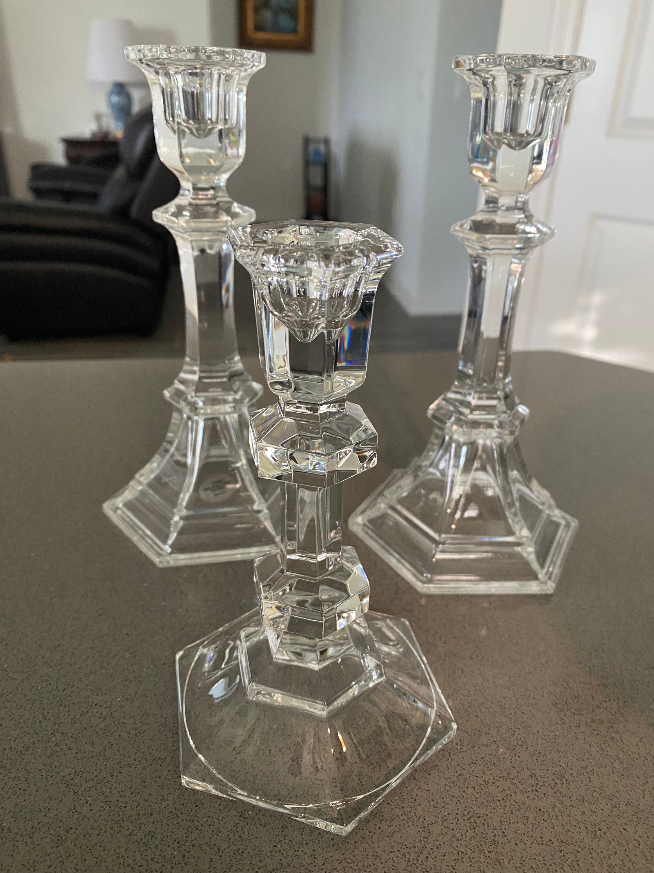 Vintage Crystal Candlestick Holder, Vintage Glass Candlestick Holder ...