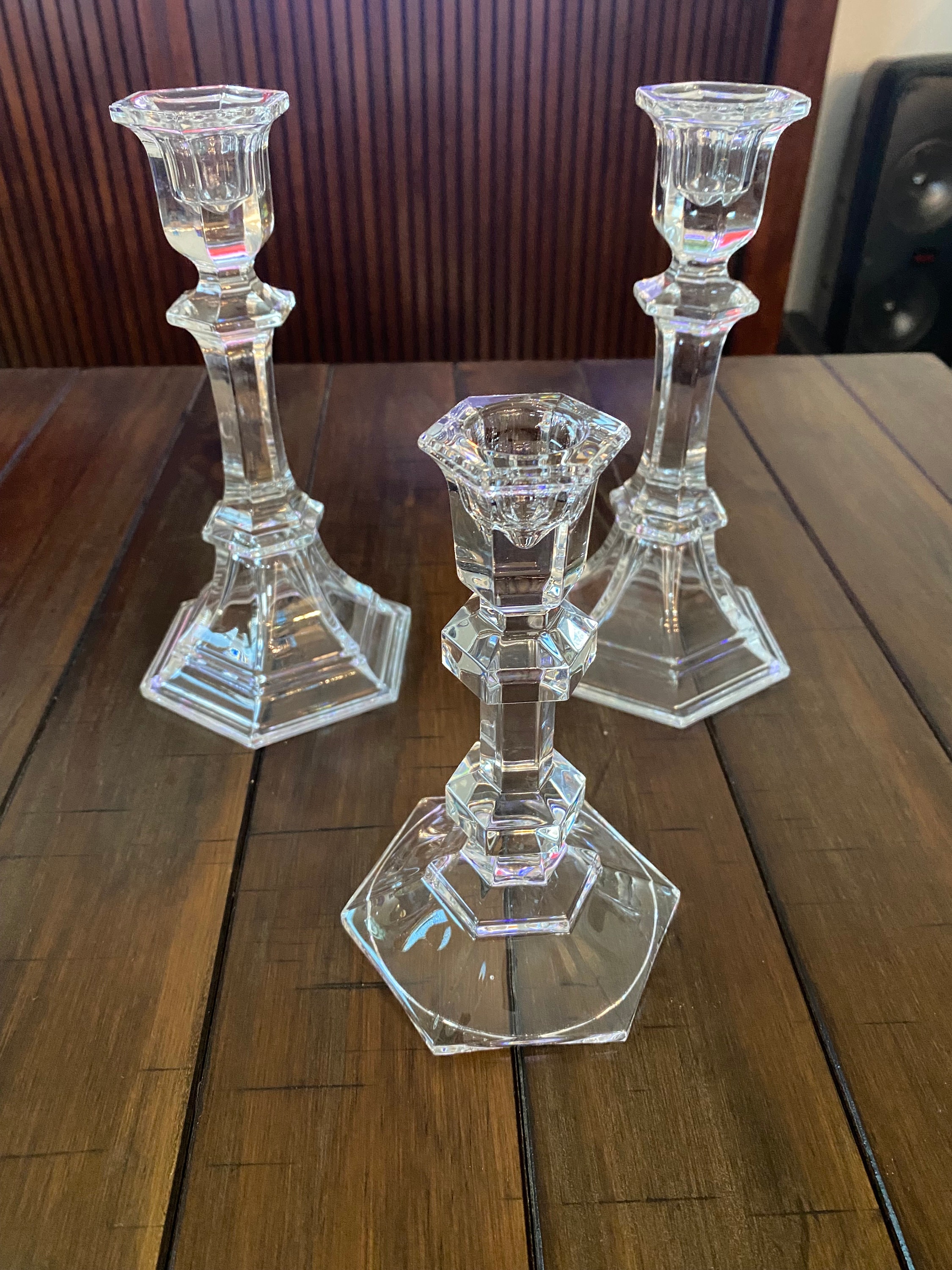 Vintage Crystal Candlestick Holder, Vintage Glass Candlestick Holder ...