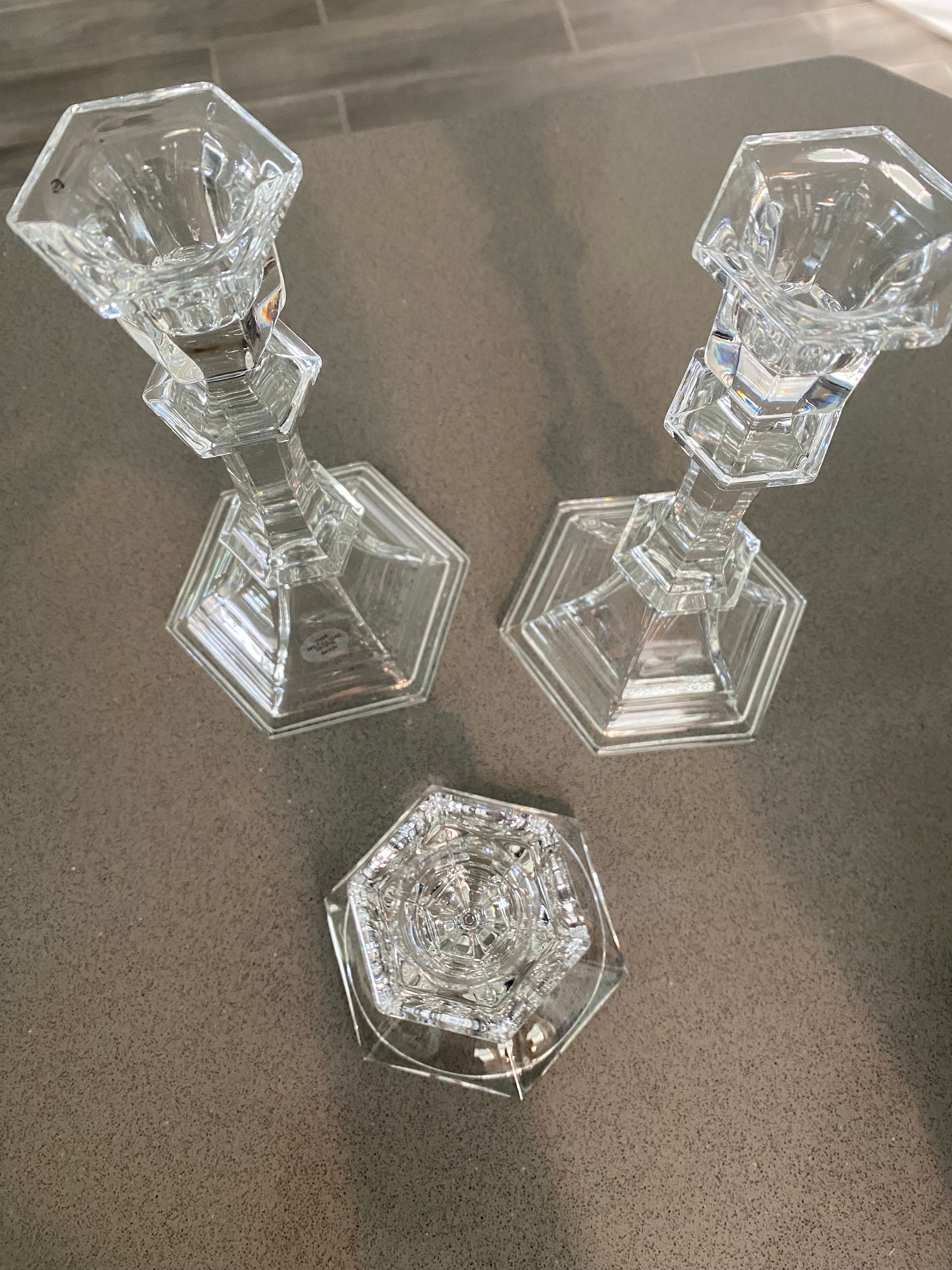 Vintage Crystal Candlestick Holder, Vintage Glass Candlestick Holder ...