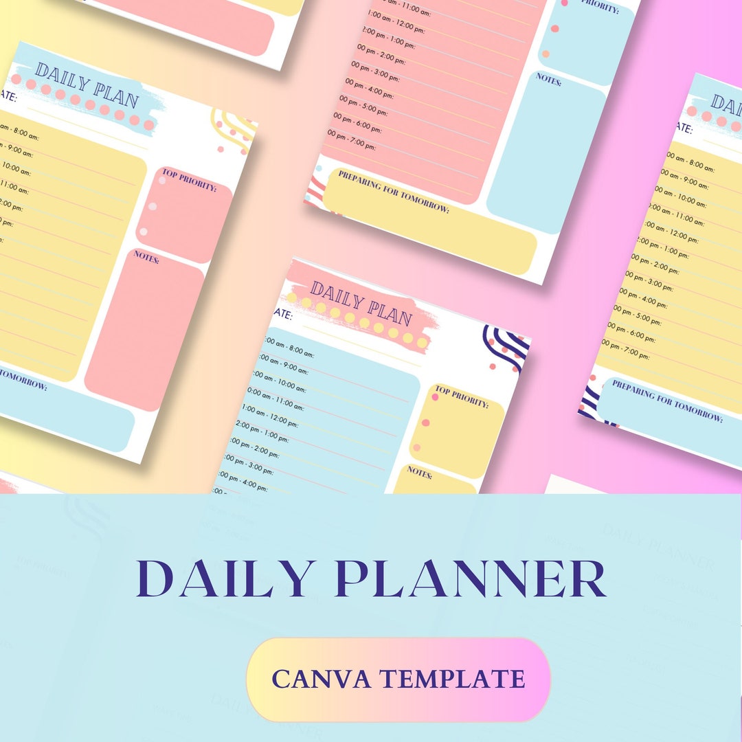 Dailyplannertemplate, Digital Download, Canva Template, Teacher Planner ...