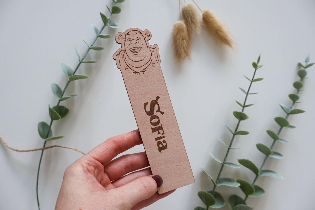 Shrek Bookmark Personalised Wooden Name Gift Reading Keepsake Engraved ...