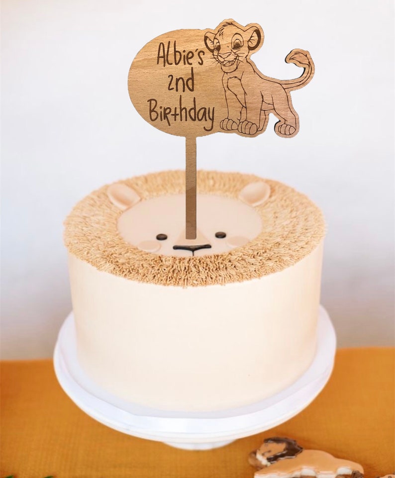 The Lion King Cake Topper Personalised Wooden Any Name - Etsy UK