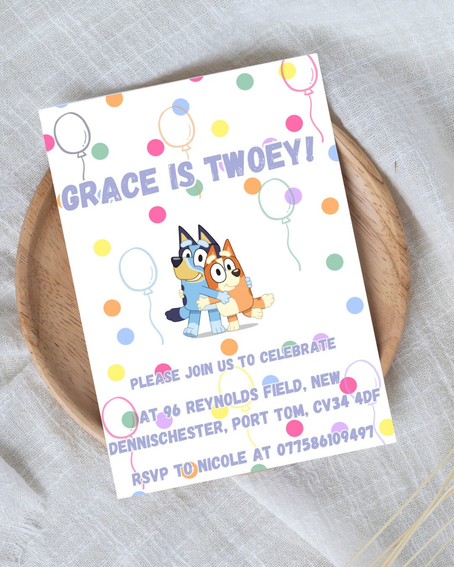 Bluey Birthday Party Invitation Birthday Invite Bluey Party Theme ...