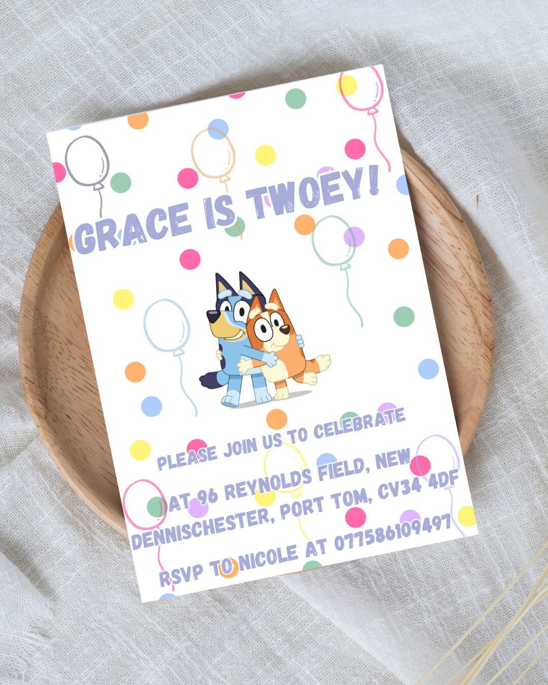 Bluey Birthday Party Invitation Birthday Invite Bluey Party Theme ...