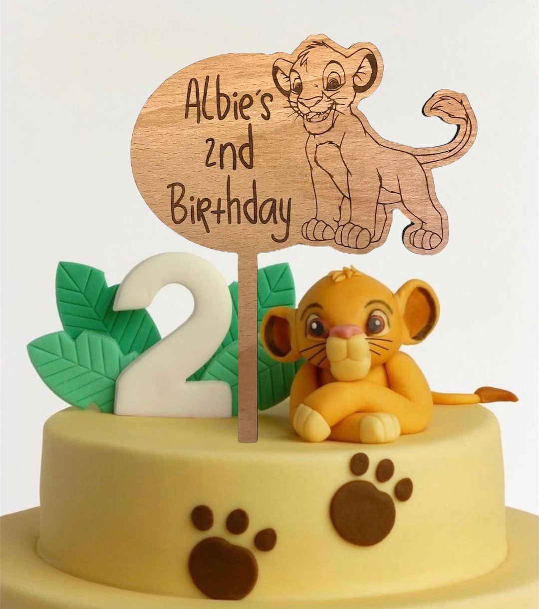 The Lion King Cake Topper Personalised Wooden Any Name Any Age Cake ...