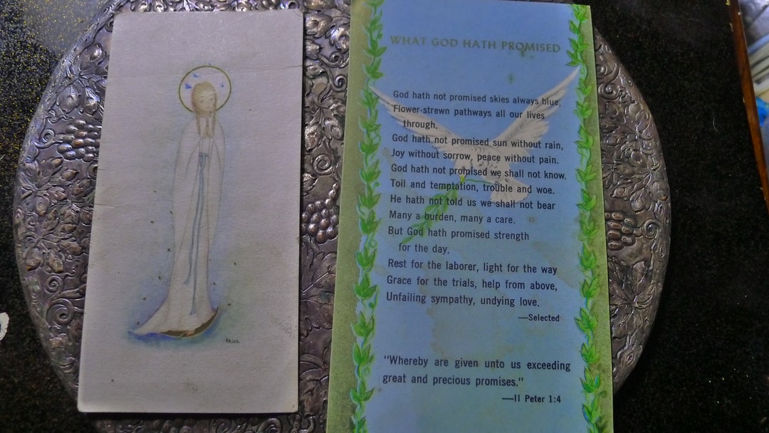 Prayer Cards Lot of Two. Catholic. Christian. Angel and Poem. Circa ...