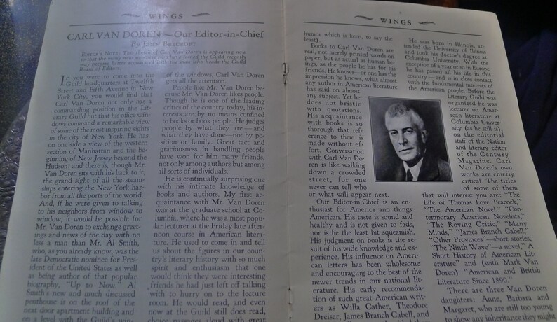 Wings Magazine Jan 1930. the Literary Guild of America, Inc., New York ...
