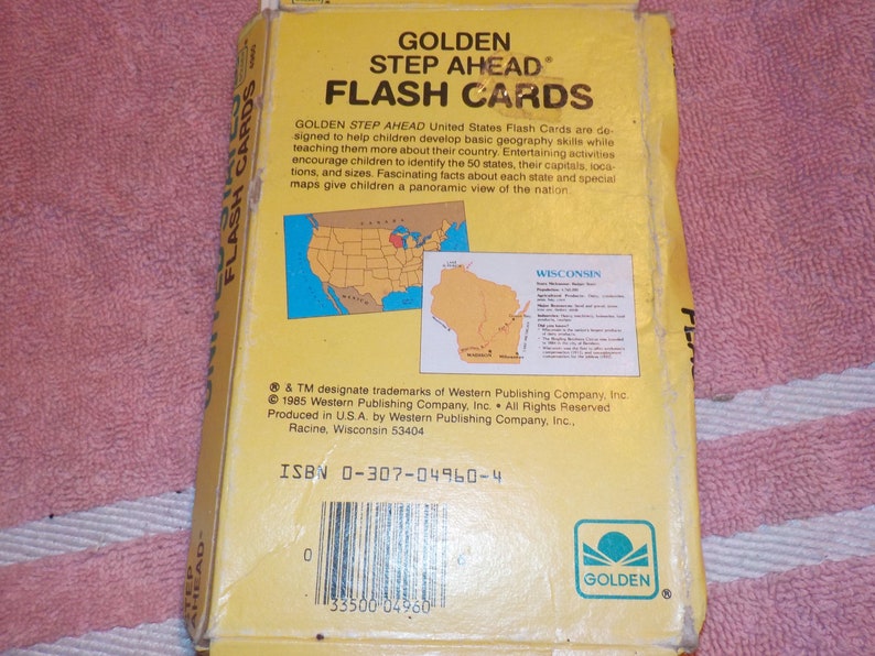 Golden Step Ahead United States Flash Cards. 1985 - Etsy