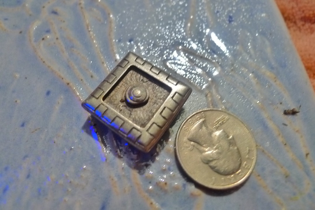 Southwestern Look Button Cover. Silver Tone Square. - Etsy