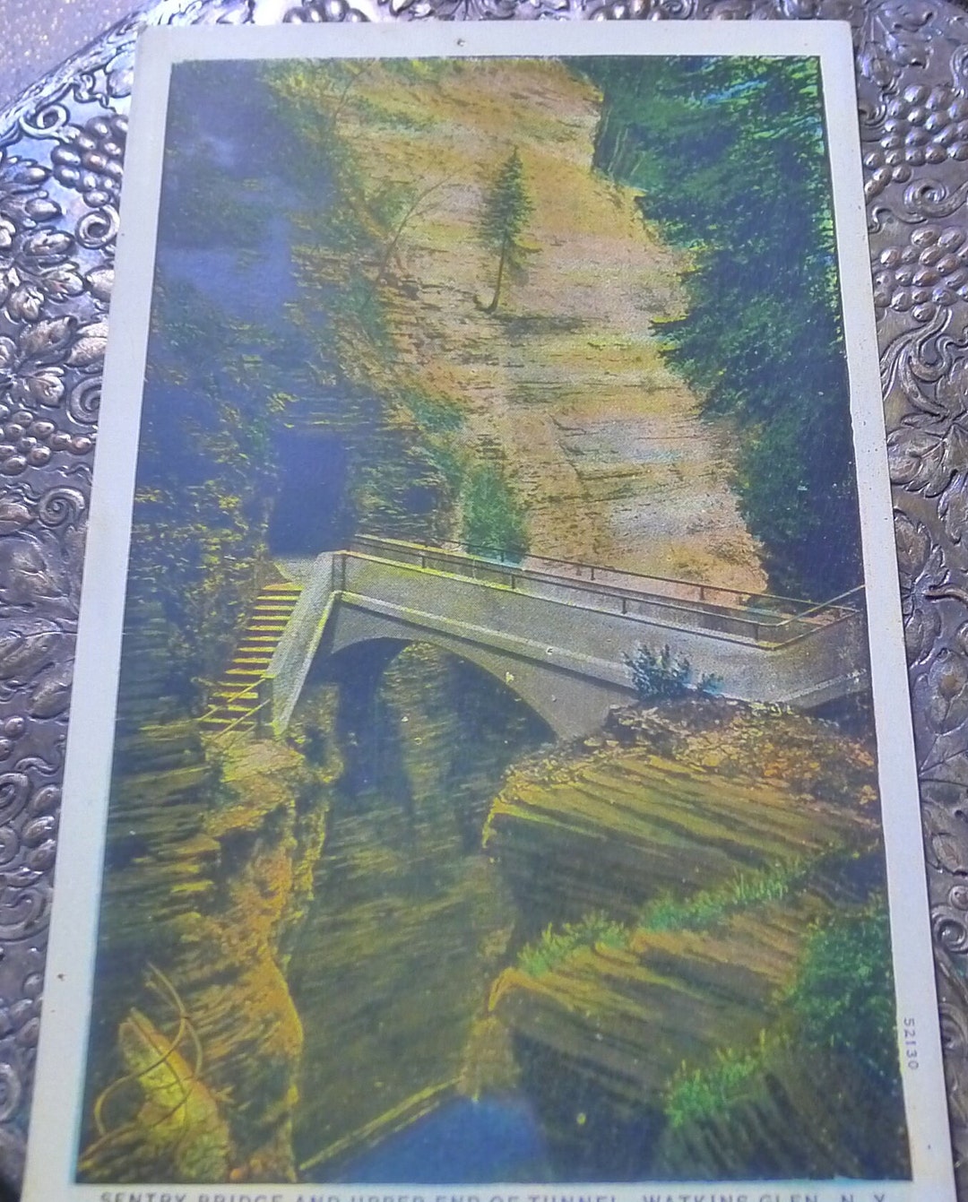 Sentry Bridge and Upper End of Tunnel, Watkins Glen, N.Y. Color Post ...