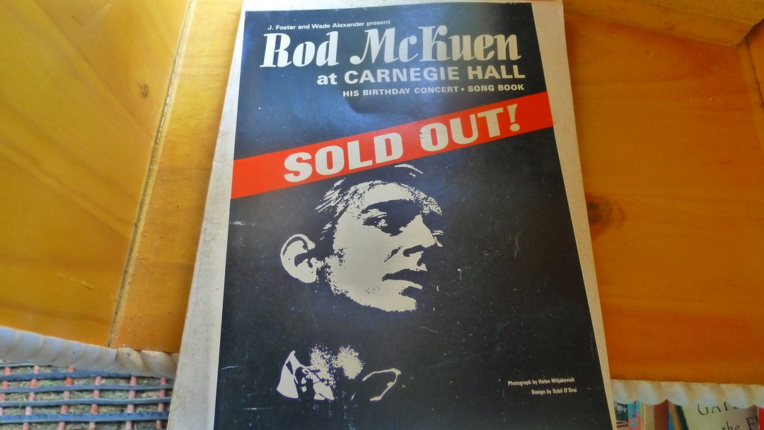 Rod Mckuen at Carnegie Hall. His Birthday Concert. Song Book 1969 - Etsy
