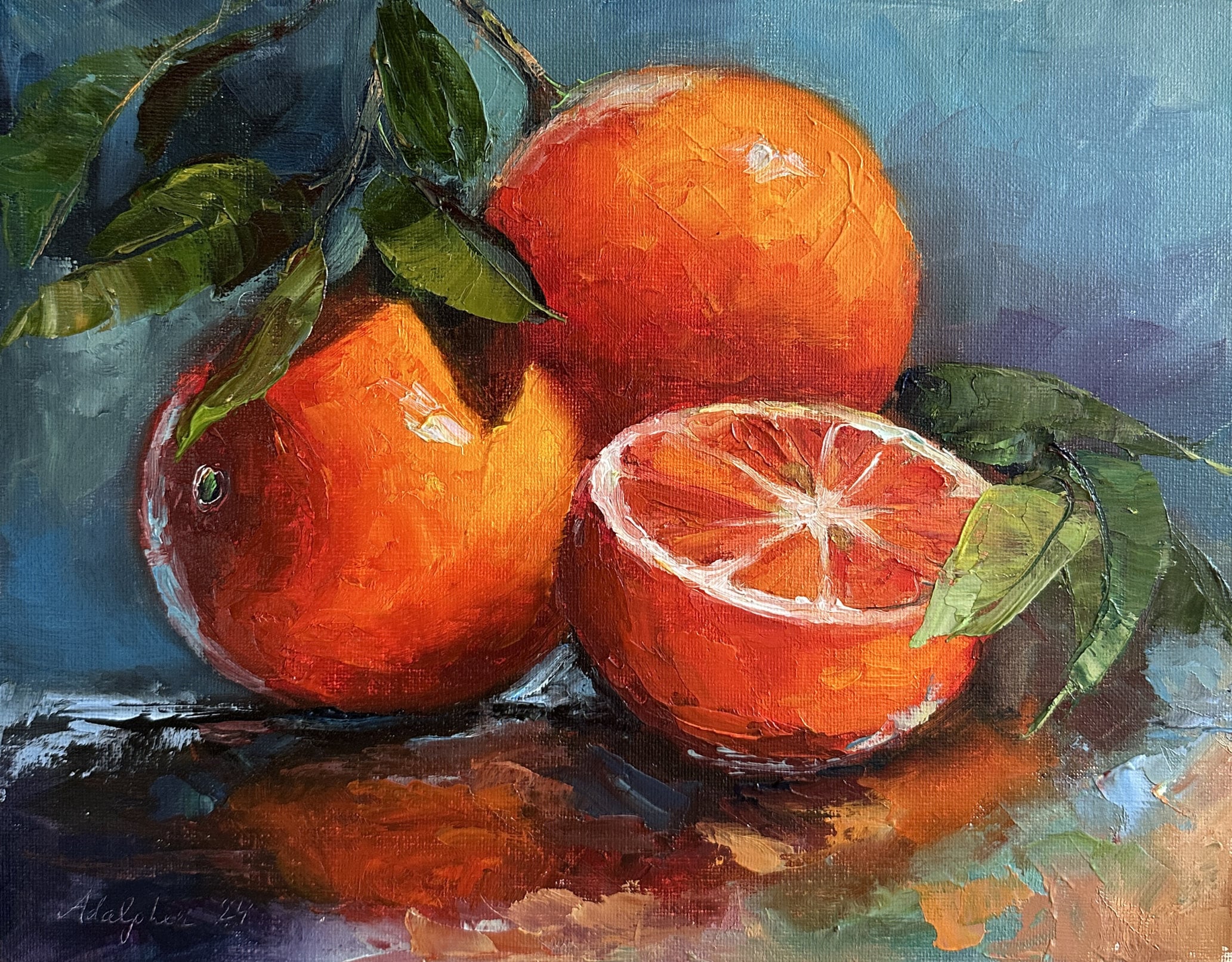 Oranges Mandarins Fruits Oil Painting, Food Kitchen Still Life - Etsy