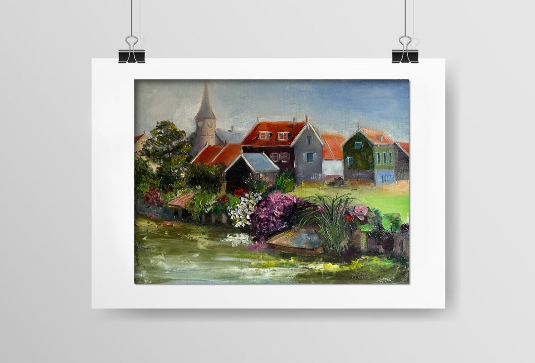 Sunny Netherlands's Village Marken Oil Painting, Happy Vacation Art - Etsy