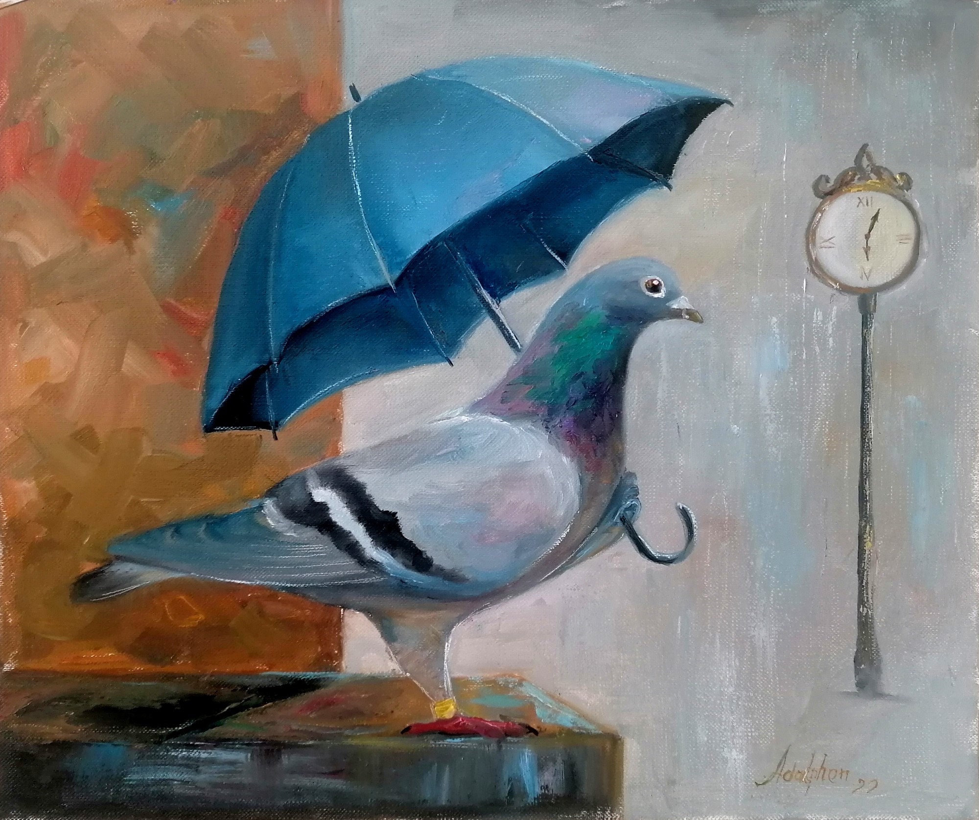 Pigeon Birds Oil Painting Original Oil Painting Canvas Art - Etsy