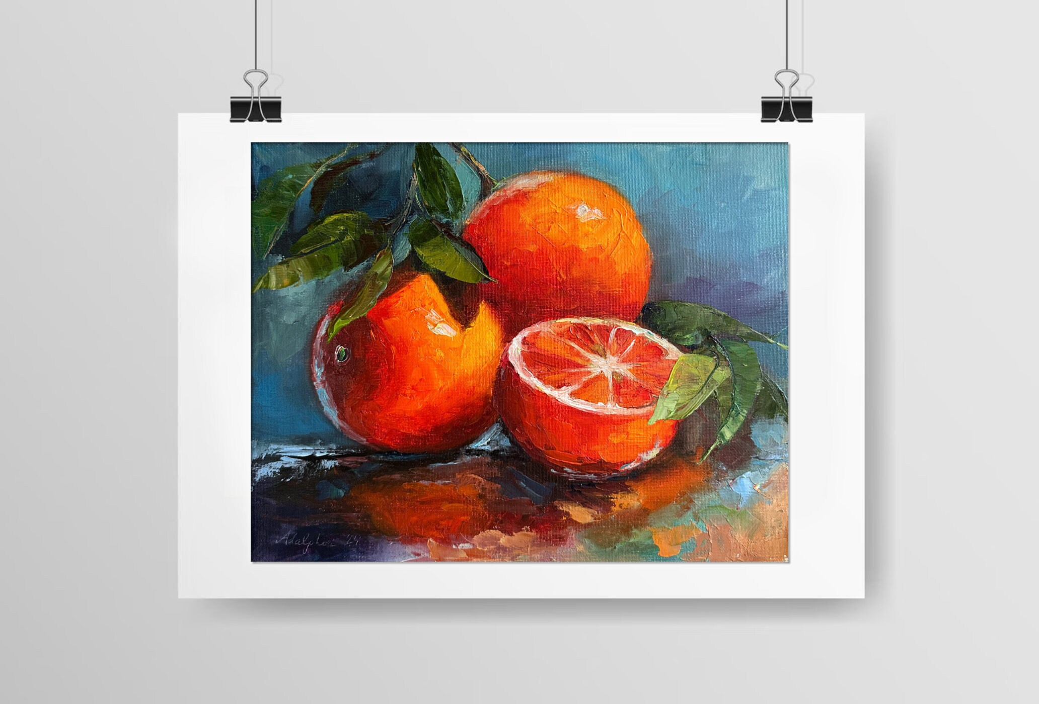 Oranges Mandarins Fruits Oil Painting, Food Kitchen Still Life - Etsy