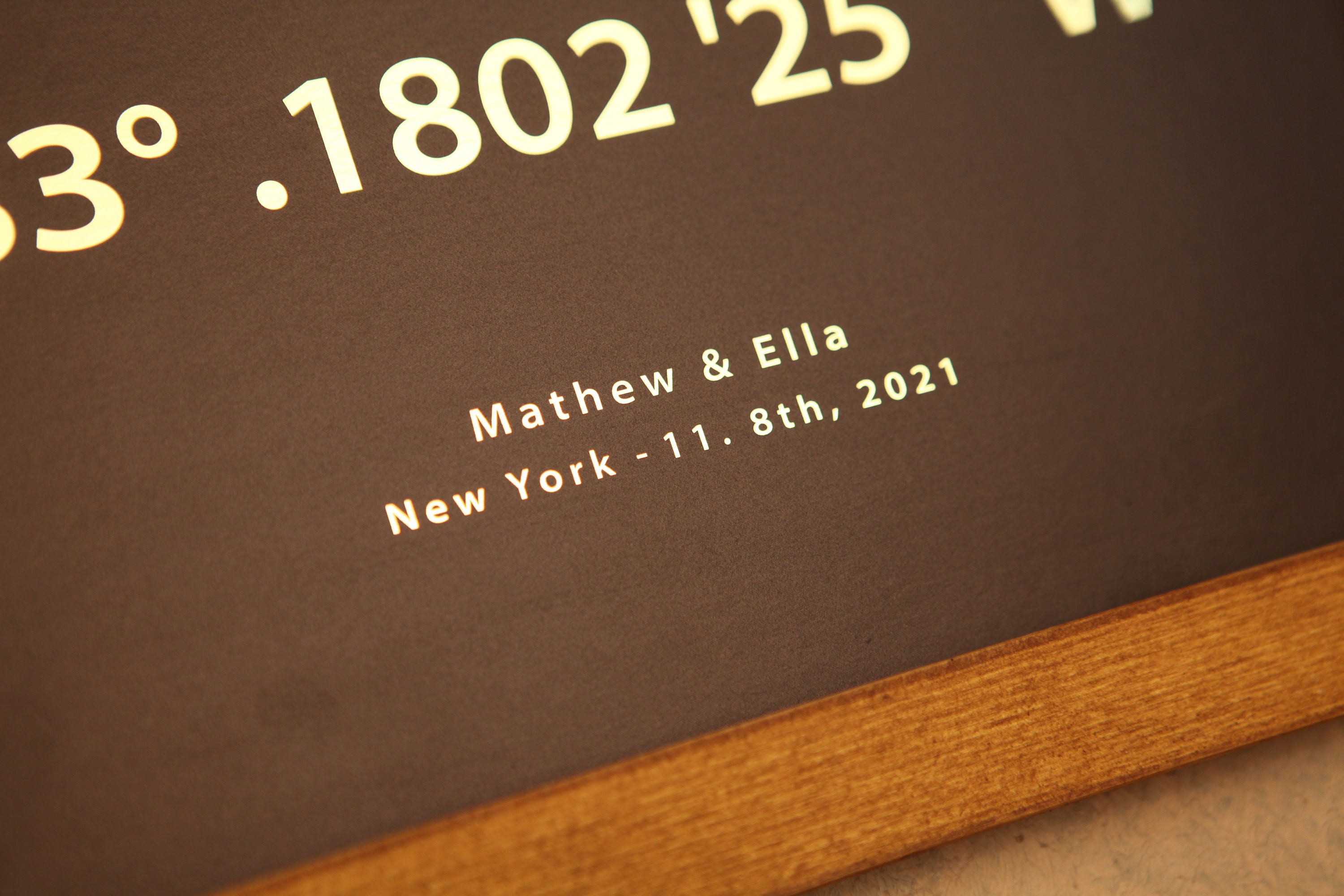 Personalized GPS Coordinates Frame Wedding Gift Gold Foil - Etsy