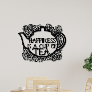 Tea Metal Wall Art, Tea Wall Art, Tea Signs for Kitchen, Tea Room Sign ...