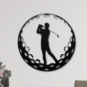 Golfer Metal Sign, Golf Art for Wall, Gifts for Golf Lovers, Golf Decor ...