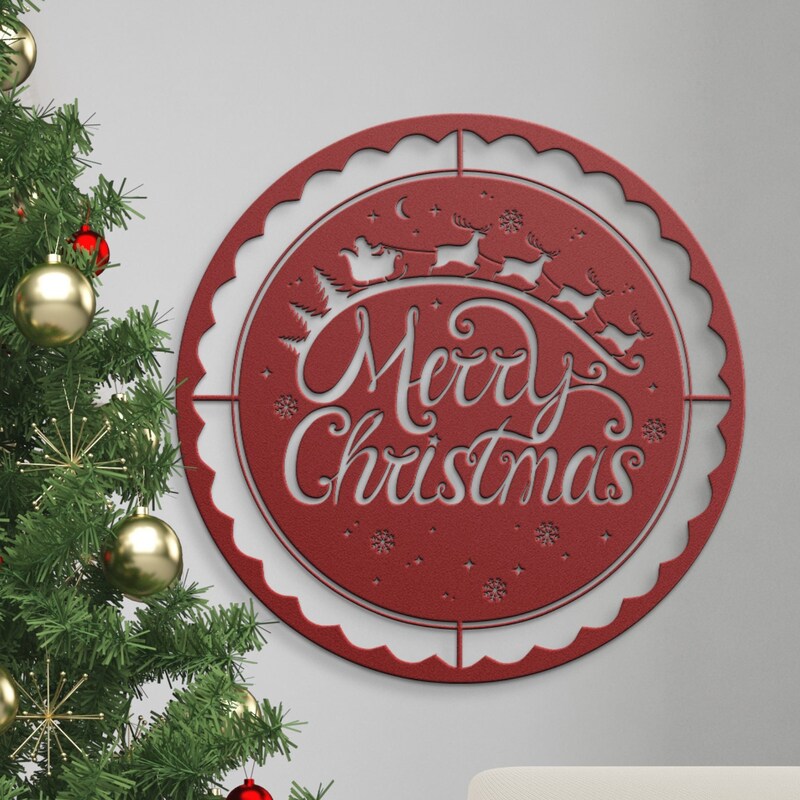 Metal Merry Christmas Sign - Etsy