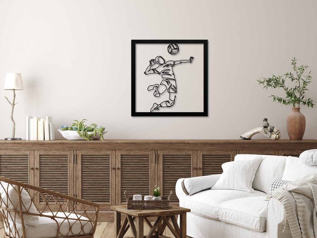 Volleyball Metal Wall Art, Volleyball Wall Decor, Volleyball Room Decor ...