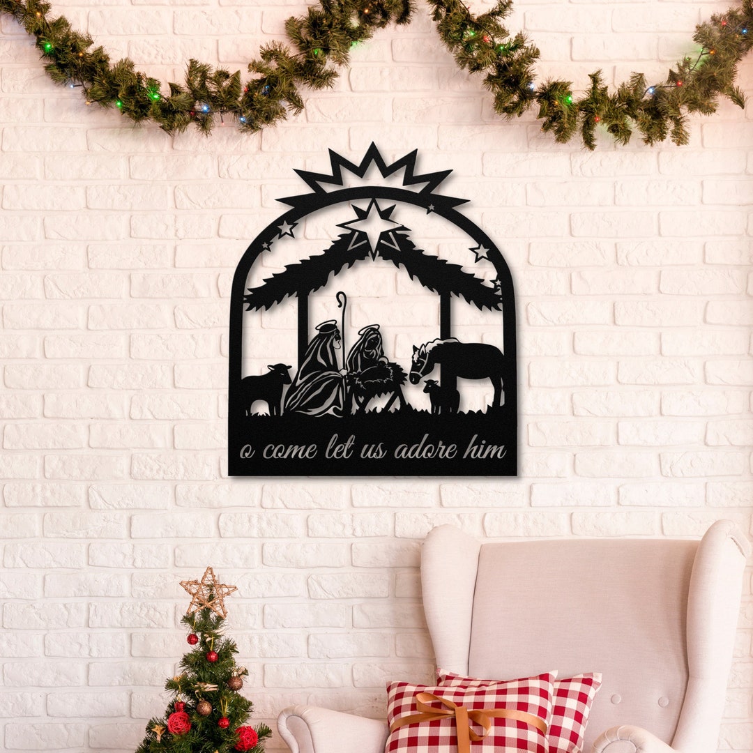 Christmas Nativity Wall Art, Christmas Nativity Sign, Christmas ...